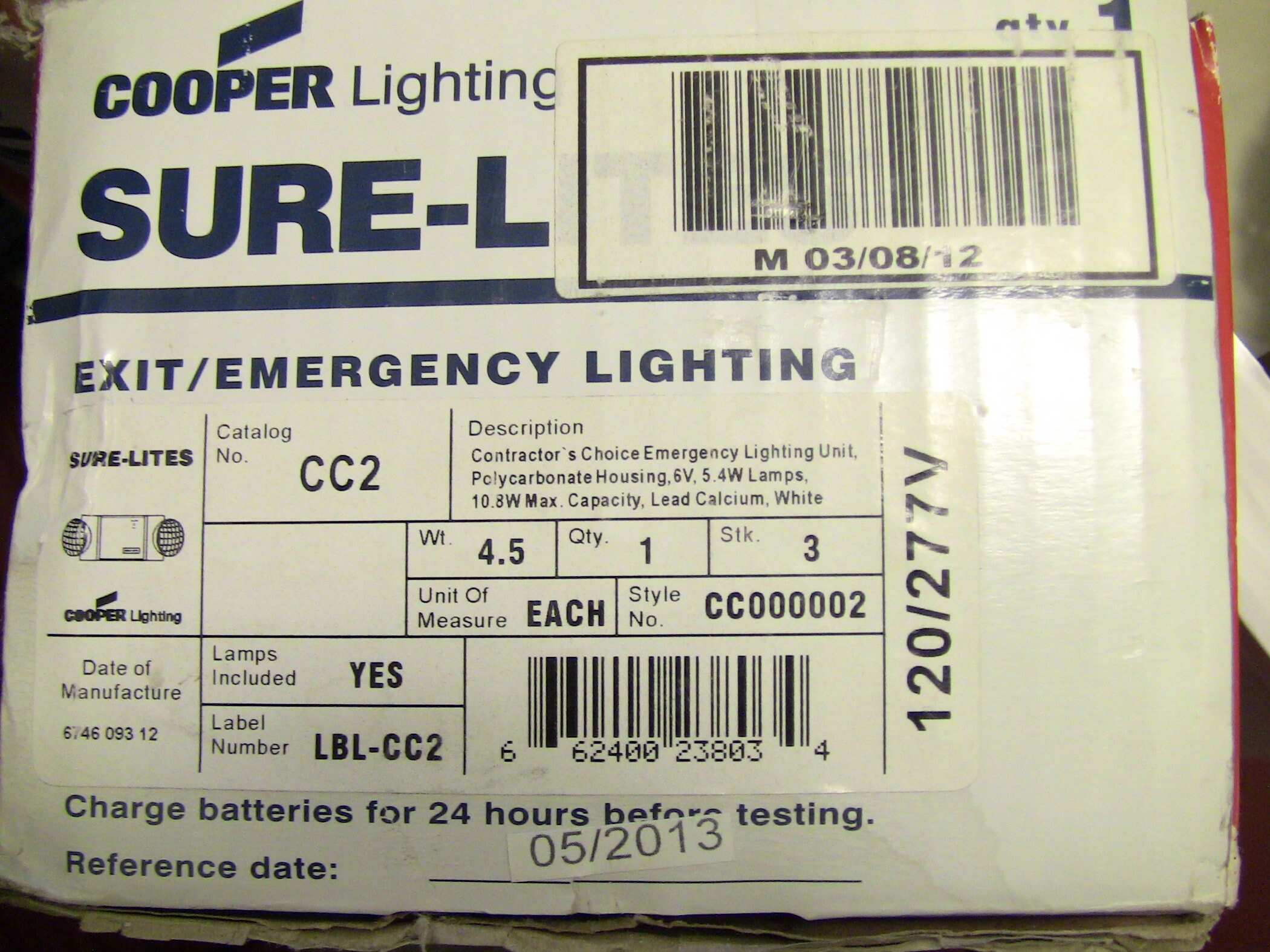 New Cooper Exit Emergency Lighting SURE-LITES Model CC2 | Etsy