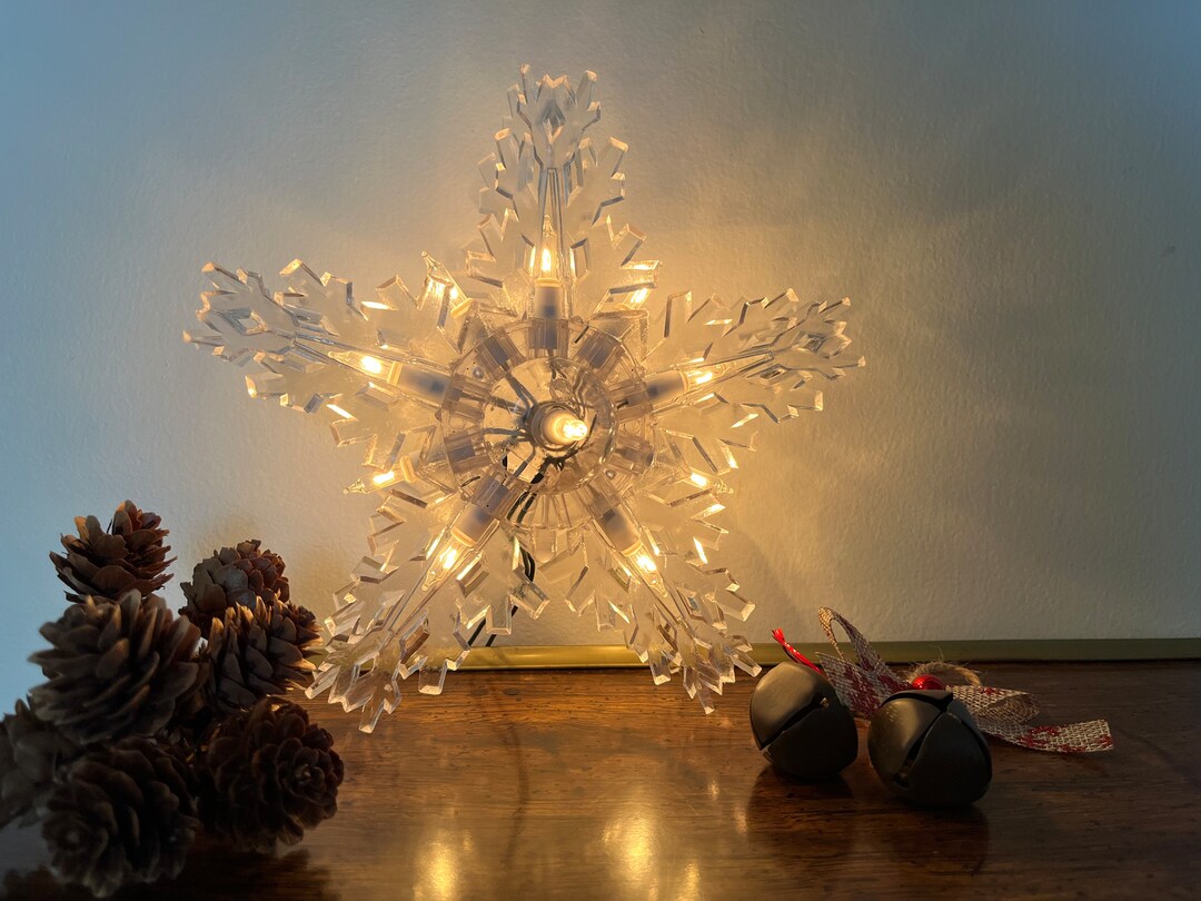 Vintage Christmas Decor, Acrylic Star / Snowflake, Lighted Star ...