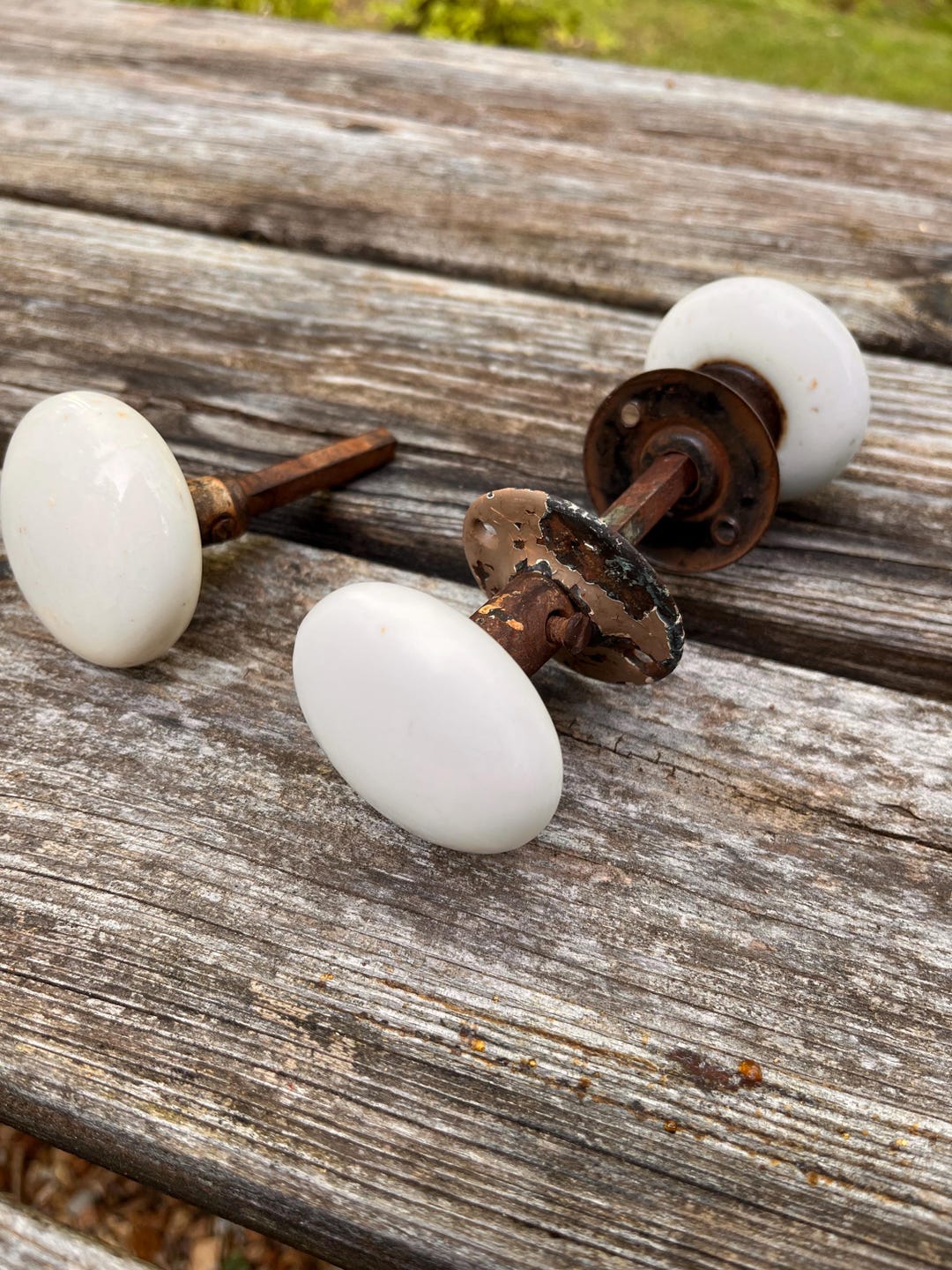 Antique Ceramic Door Knobs, Rusty Vintage Hardware - Etsy