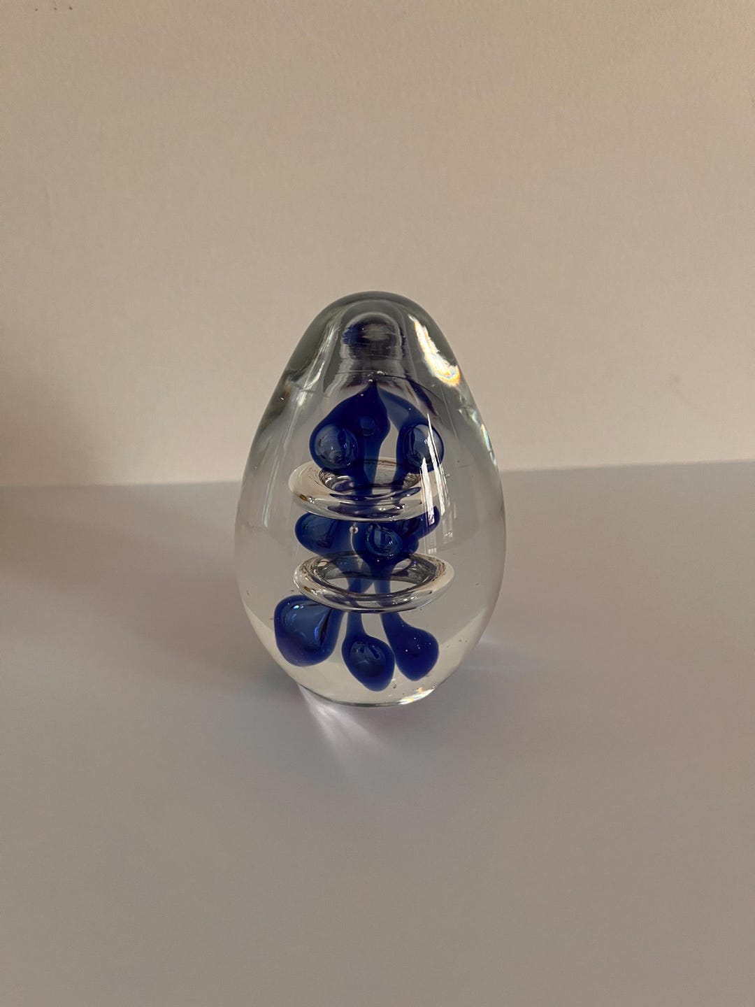 Blue and Clear Paperweight, Art Glass Northrop and Grumman, Heavy - Etsy
