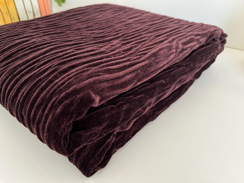 Mulberry Velvet Upholstery Fabric, Heavy, Ridged Texture - Etsy