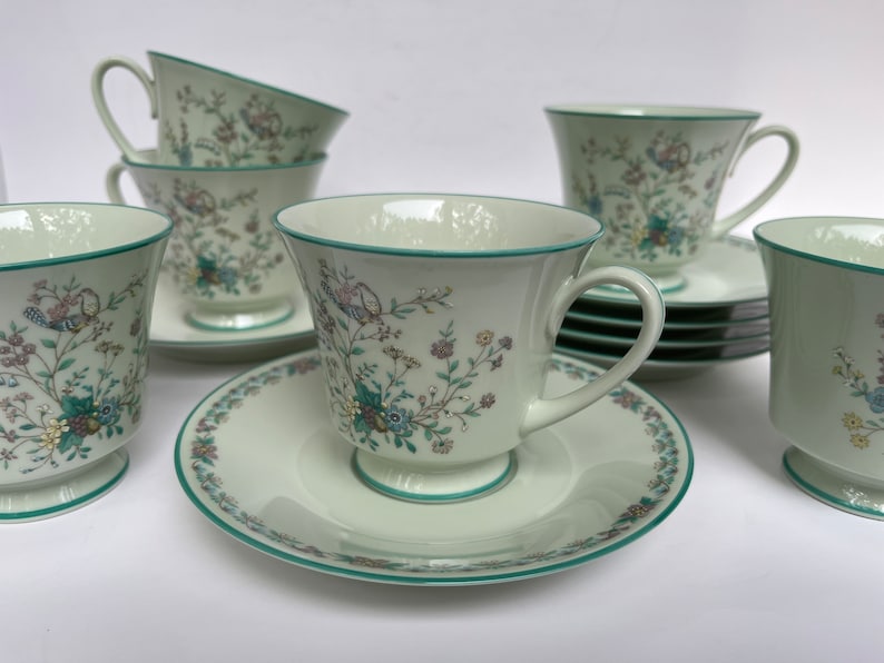 Vintage Botanical Noritake Teacup Set: Paradise Floral, Mint Green ...