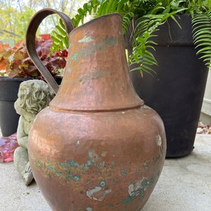 Antique Copper Pitcher, 5 Gallon Extremely Large, Sturdy and Heavy ...
