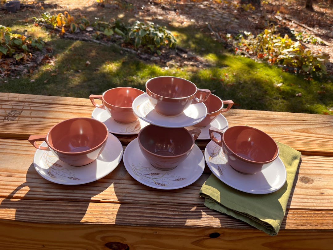 Vintage Melmac Coffee Cups and Saucers, MARCREST, Set of 6 - Etsy