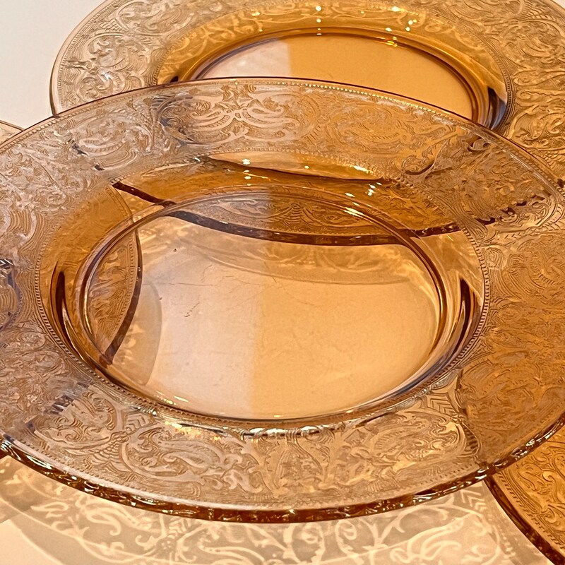 Amber Glass Plates - Etsy