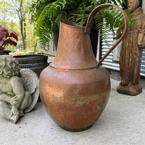 Antique Copper Pitcher, 5 Gallon Extremely Large, Sturdy and Heavy ...