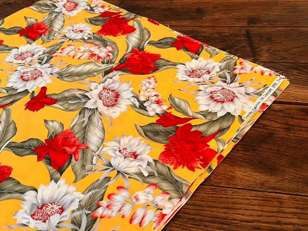 Vintage Hawaiian Fabric, Trendex Fabric 2002, 44” X 140” Just Shy of 4 ...