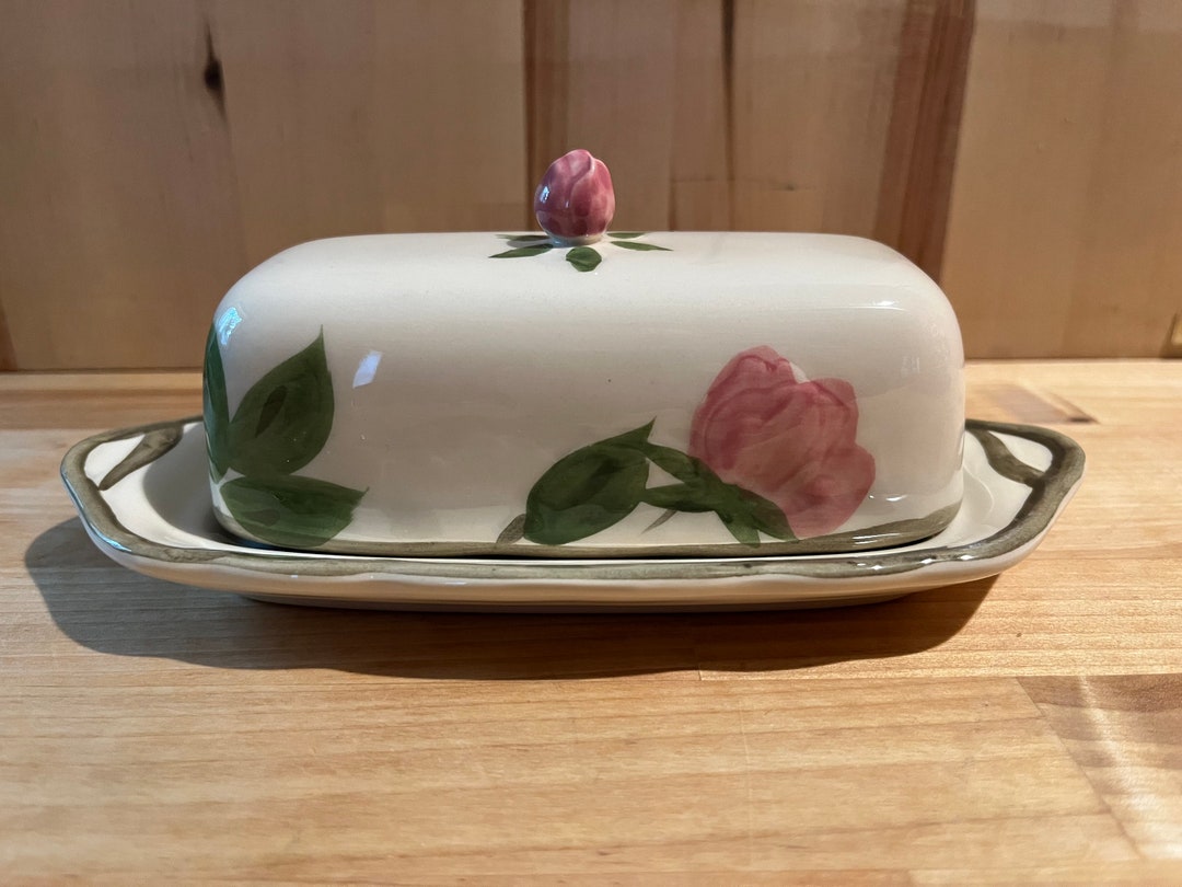 Vintage Butter Dish, Franciscan Desert Rose Butter Dish, Stamped Made ...