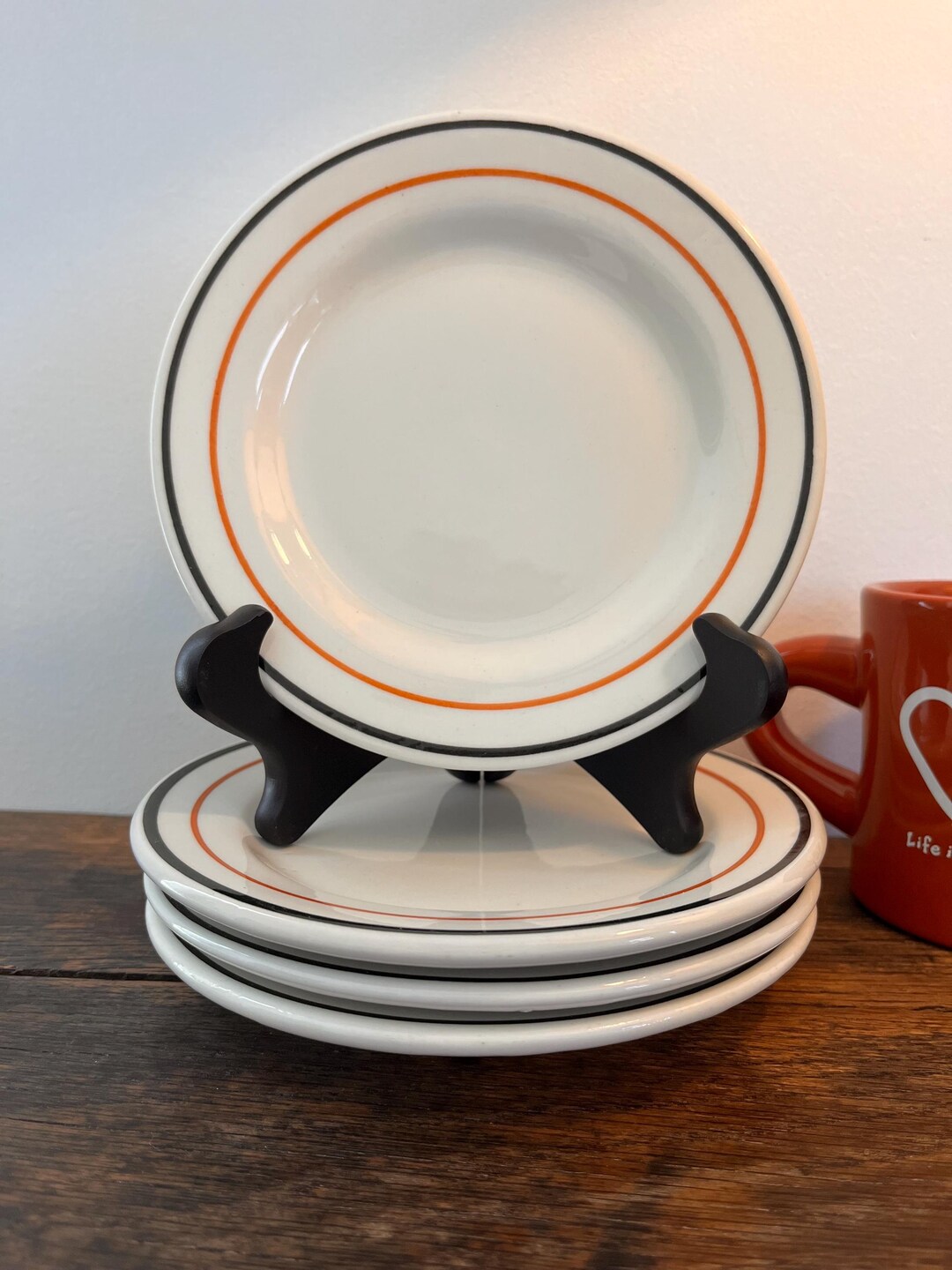 Bistro Plates, Restaurant Ware, Set of 4, 1970s MCM Tableware, 7 ...
