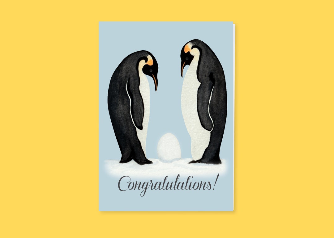 Penguin Baby Shower Card: Congratulations Good Egg - Etsy