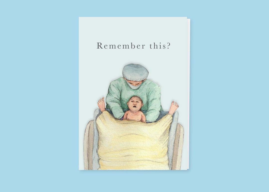 Funny Birth Birthday Card: Delivery Room Humor - Etsy
