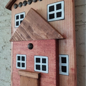 Wood Key Holder for Wall, Wooden Decor, House Shaped Key Hanger - Etsy