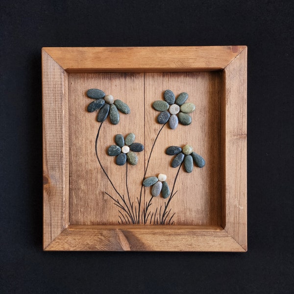 Pebble Art Flowers - Etsy