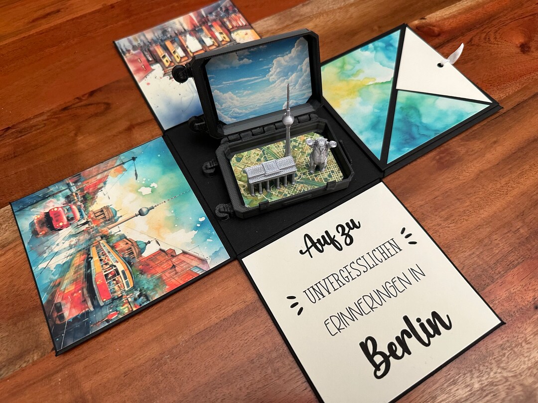 Explosion Box Large Travel Berlin Blue Gift Voucher Gift Box - Etsy