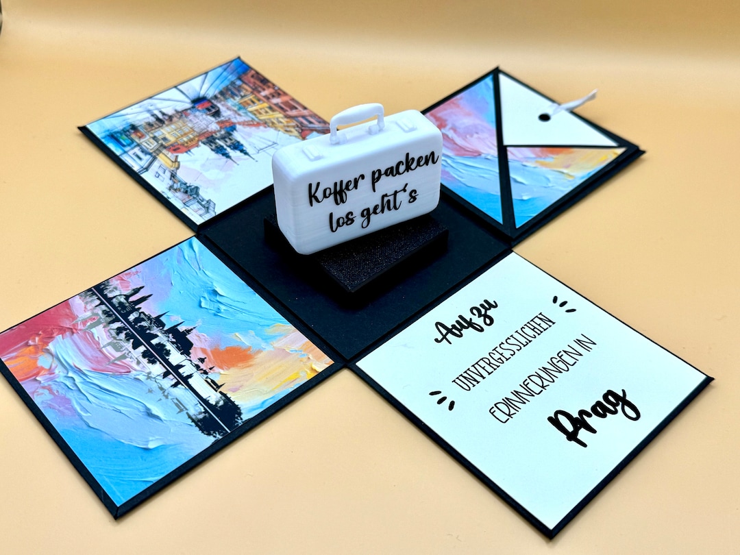 Explosionsbox Reise Prag Geschenk Gutschein Geschenkbox - Etsy.de