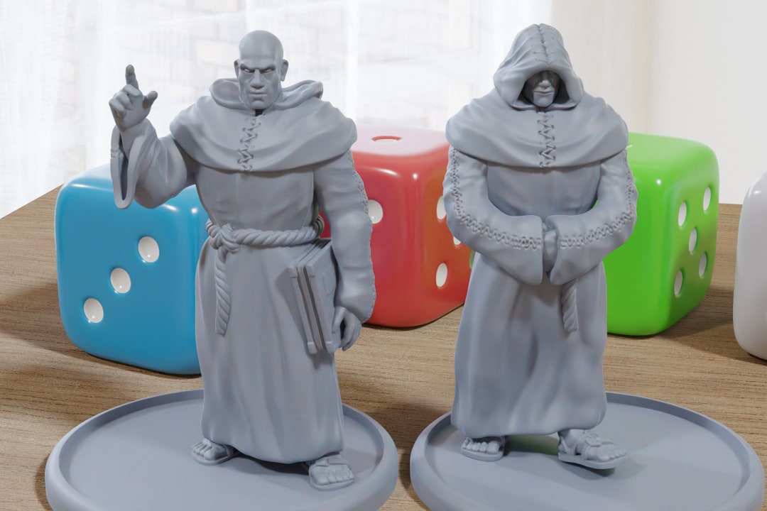 Monks - Medieval Townsfolk / Villagers - 3D Printed Minifigures for ...