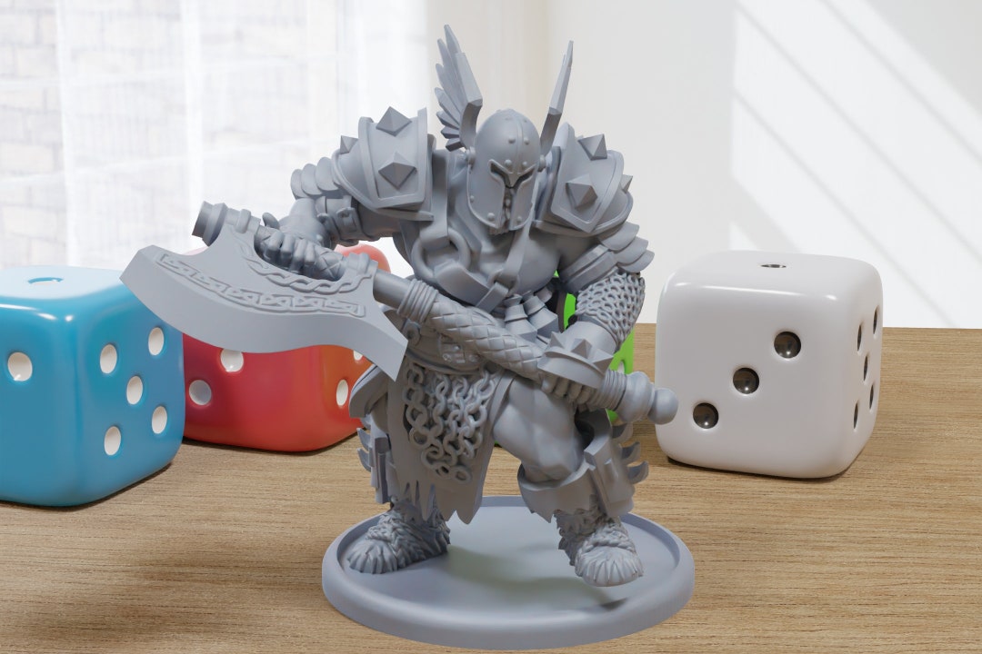 Male Barbarian - 3D Printed Minifigures for Fantasy Miniature Tabletop ...
