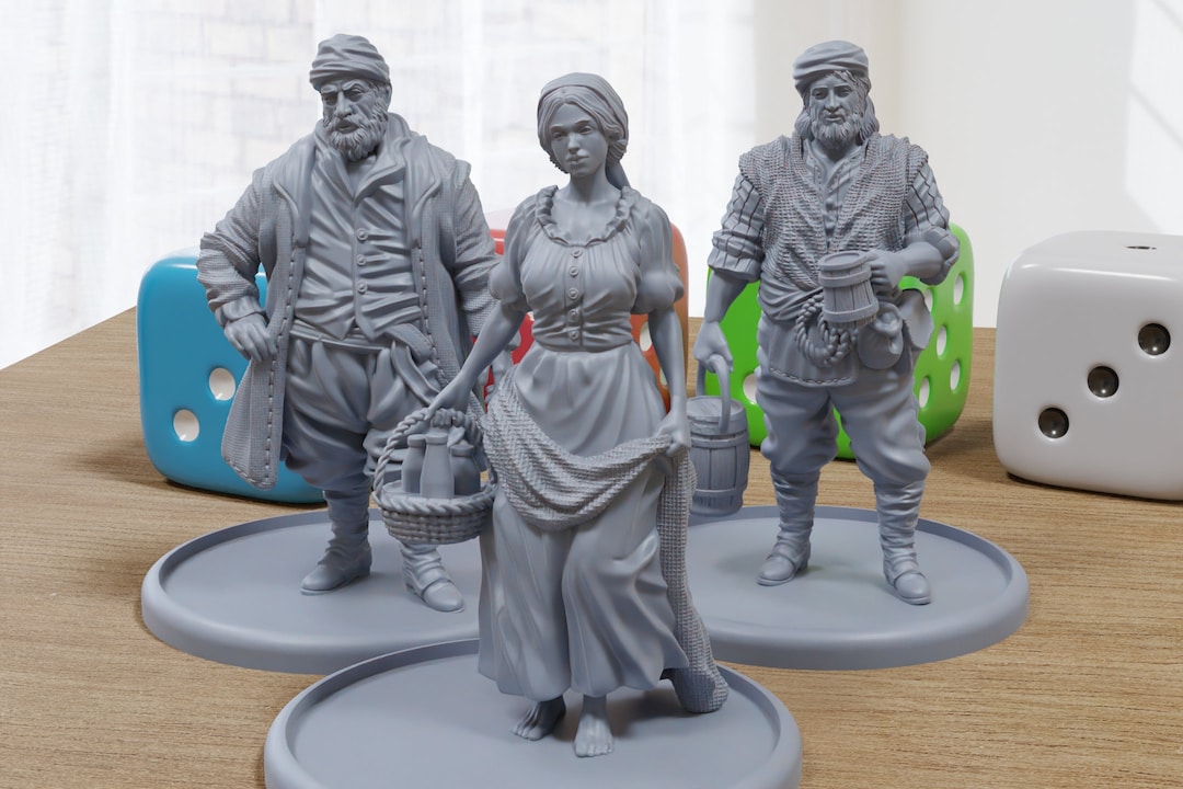 Villager Peasants - Medieval Townsfolk / Villagers - 3D Printed ...