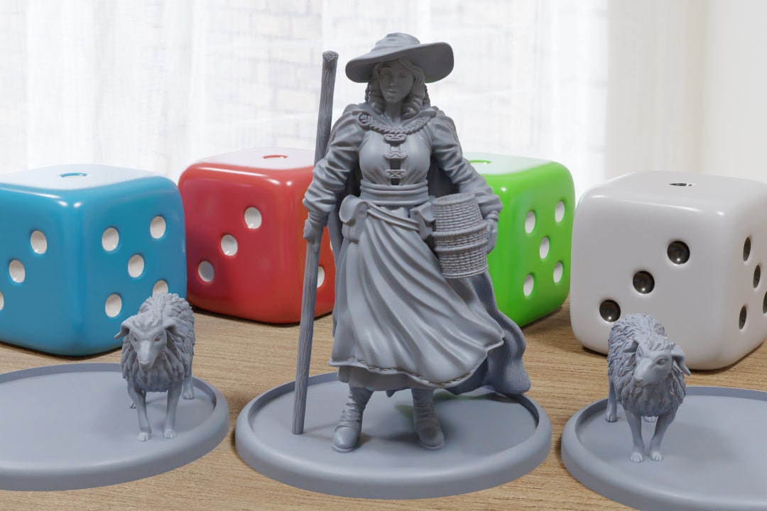 Female Sheperd Medieval Townsfolk / Villagers 3D Printed Minifigures ...