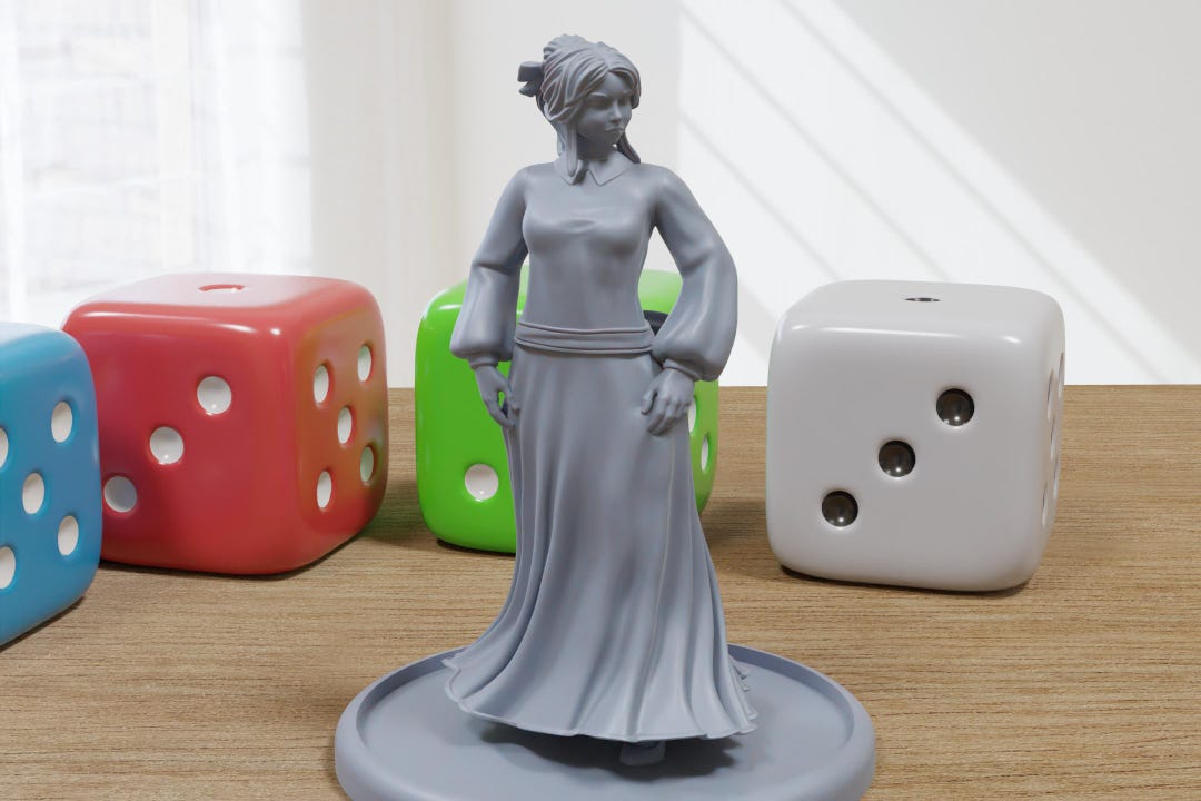 Aurora Maiden Sexy Pinup 3D Printed Minifigures for Fantasy Miniature ...