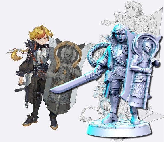 Knight Warrior Sexy Female Dnd Miniature Collectible and - Etsy