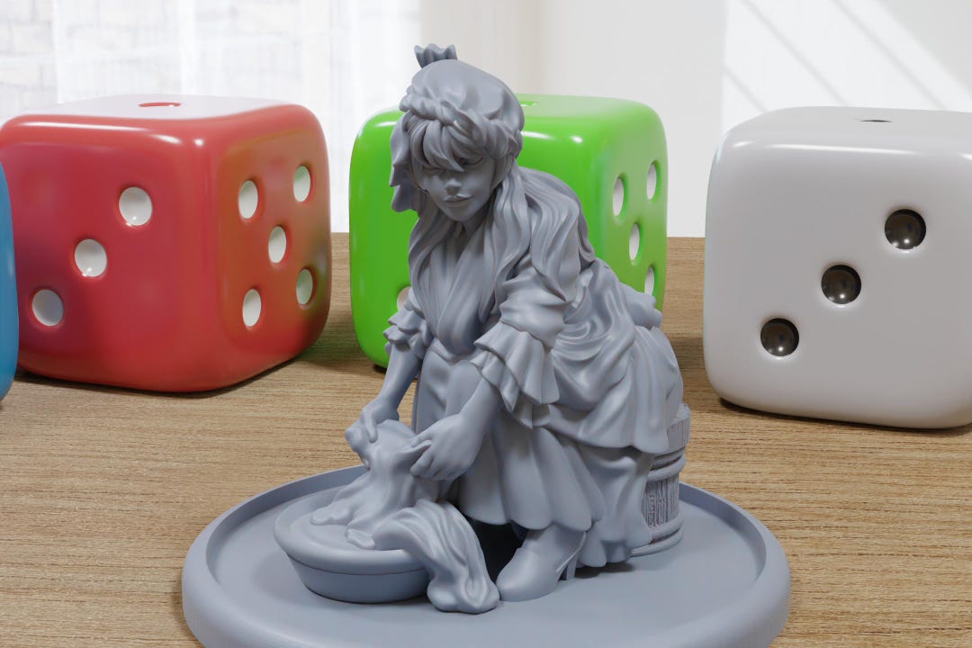 Aurelia Maiden Sexy Pinup 3D Printed Minifigures for Fantasy Miniature ...