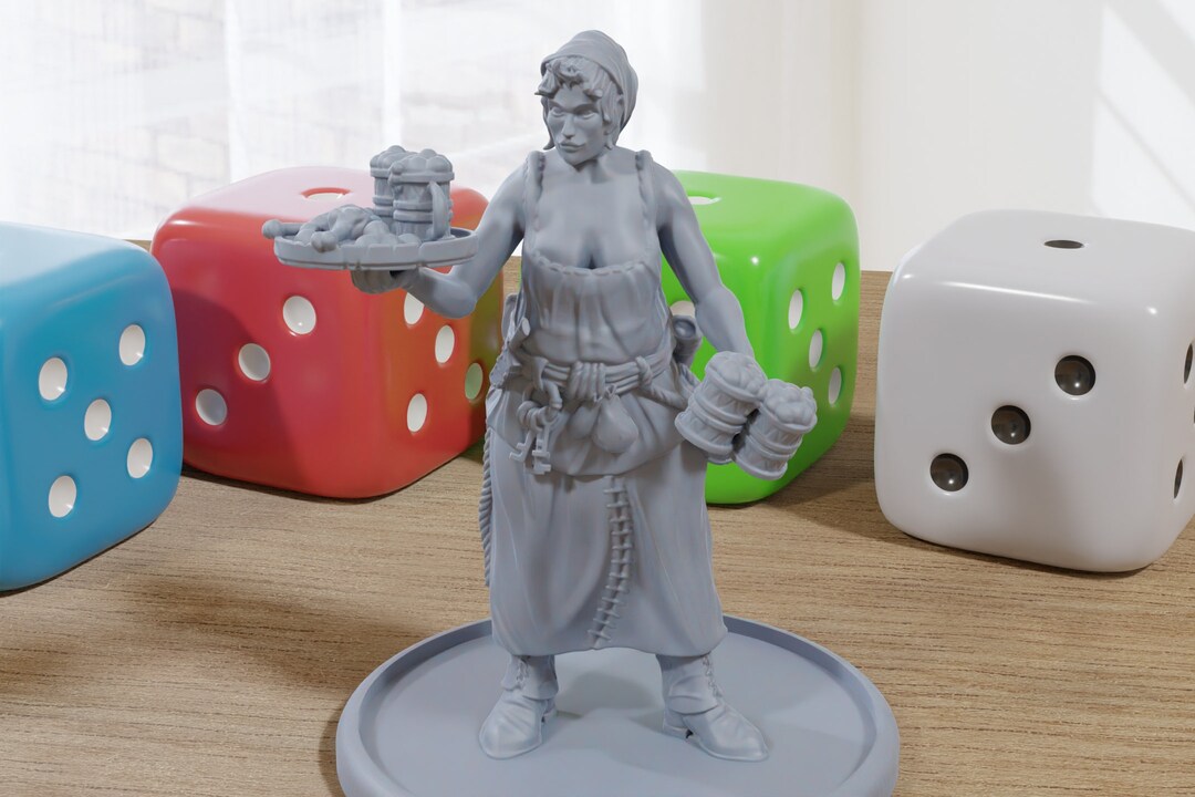 Waitress - Medieval Townsfolk / Villagers - 3D Printed Minifigures for ...
