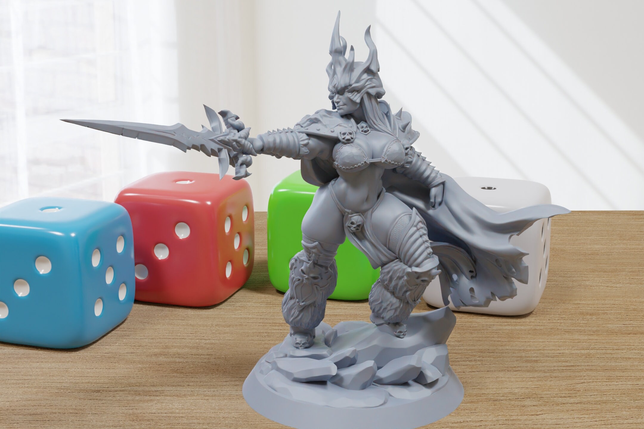 Lich Queen Sexy Pin-up - 3D Printed Minifigures for Fantasy Miniature ...