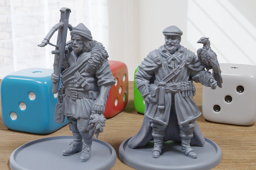 Hunter Duo - Medieval Townsfolk / Villagers - 3D Printed Minifigures ...