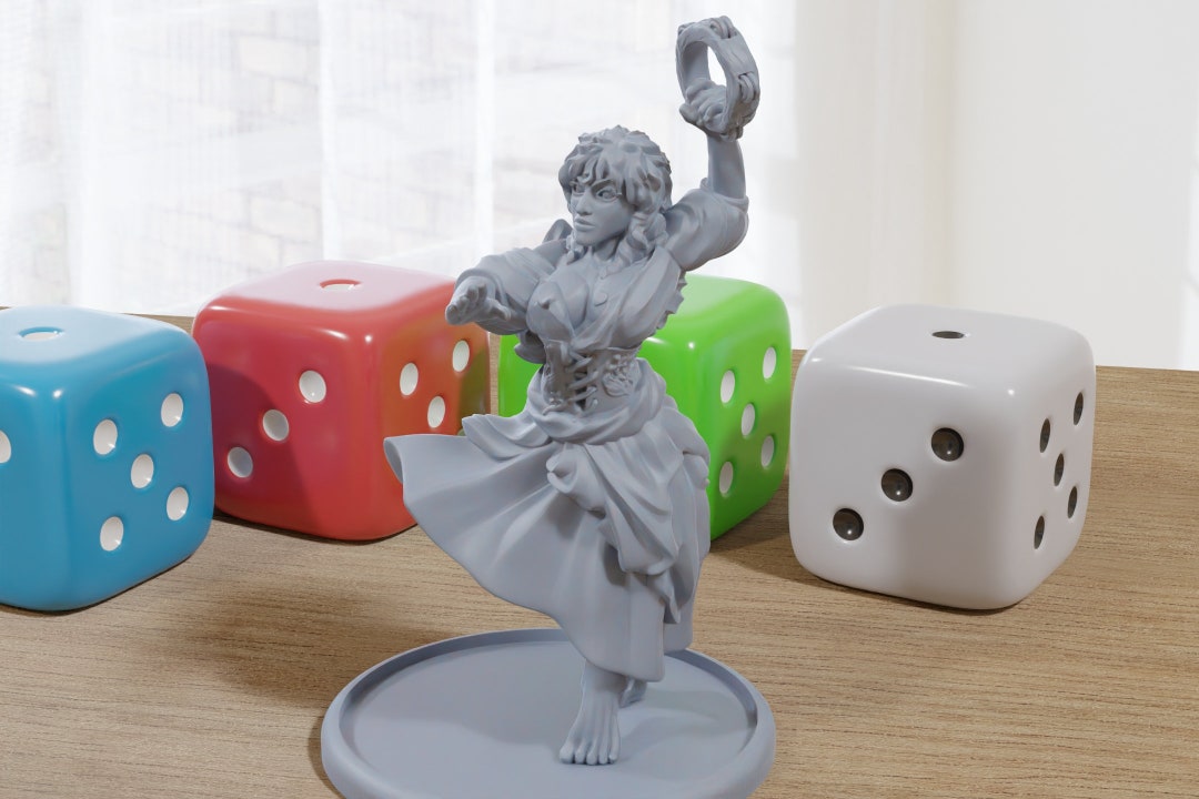 Gypsy Dancer - 3D Printed Minifigure - Proxy Minis for Dnd, Baldurs ...