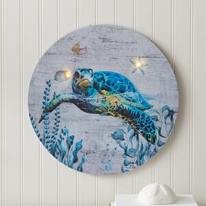 Sea Turtle Lighted Canvas Wall Art - Etsy