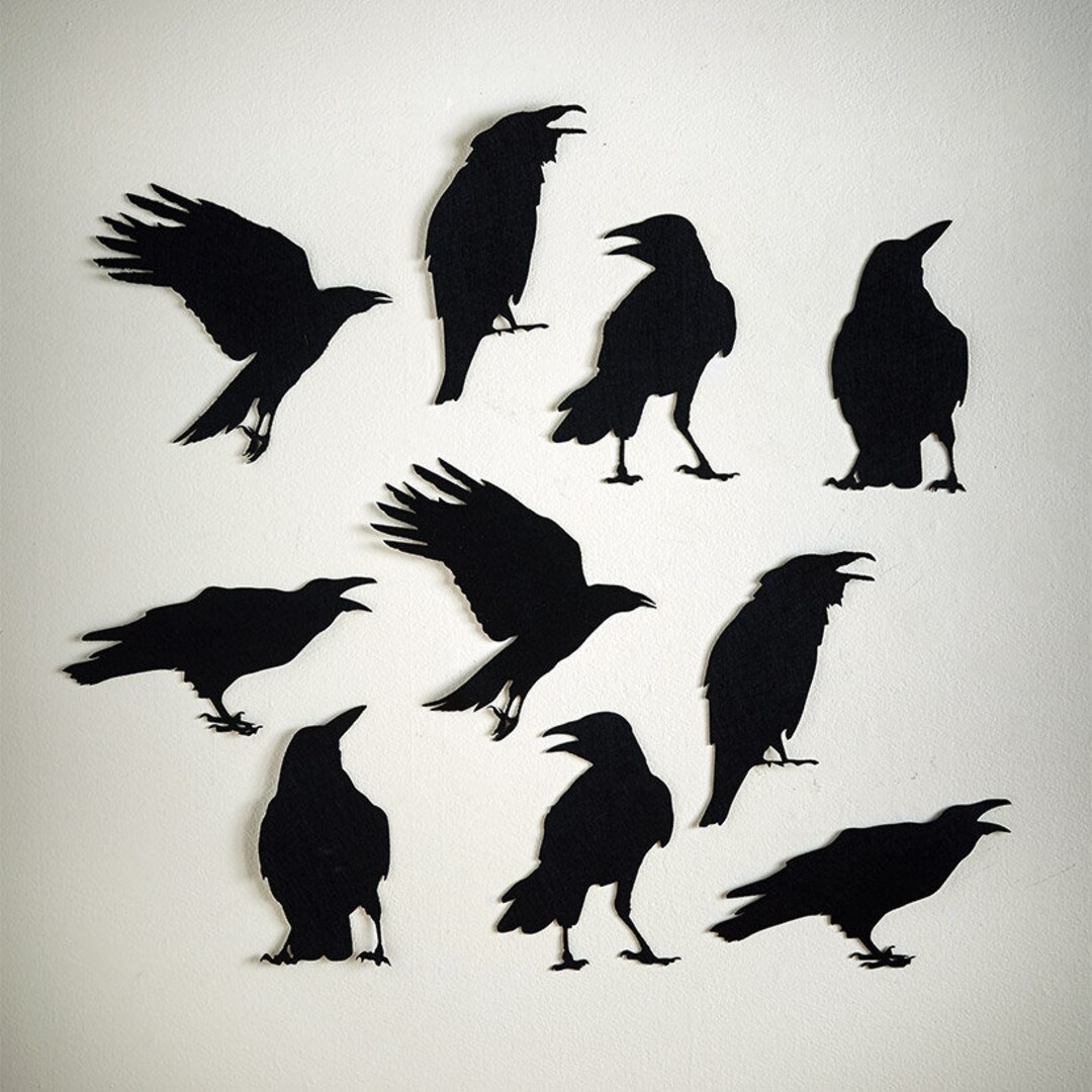 Set 0f 10 Halloween Bats or Crows - Etsy