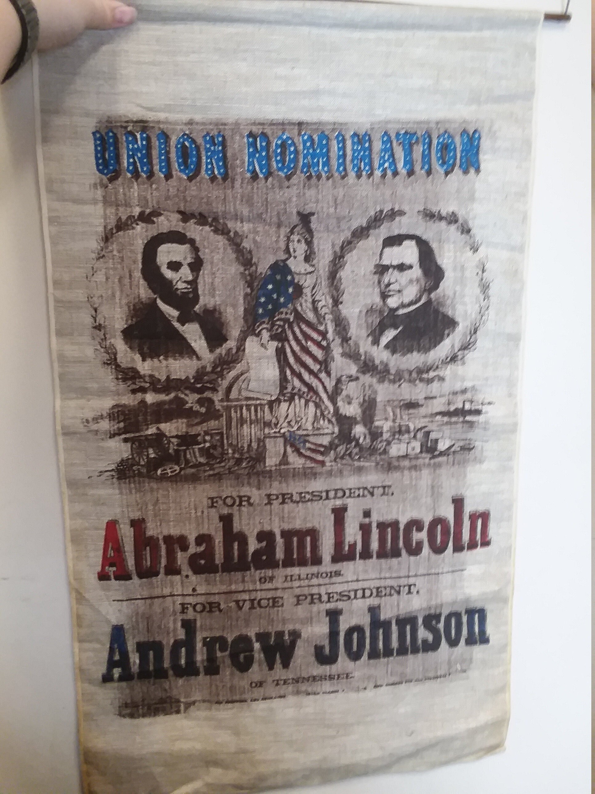 Vintage Lincoln Johnson 1864 Campaign Poster Linen Replica - Etsy