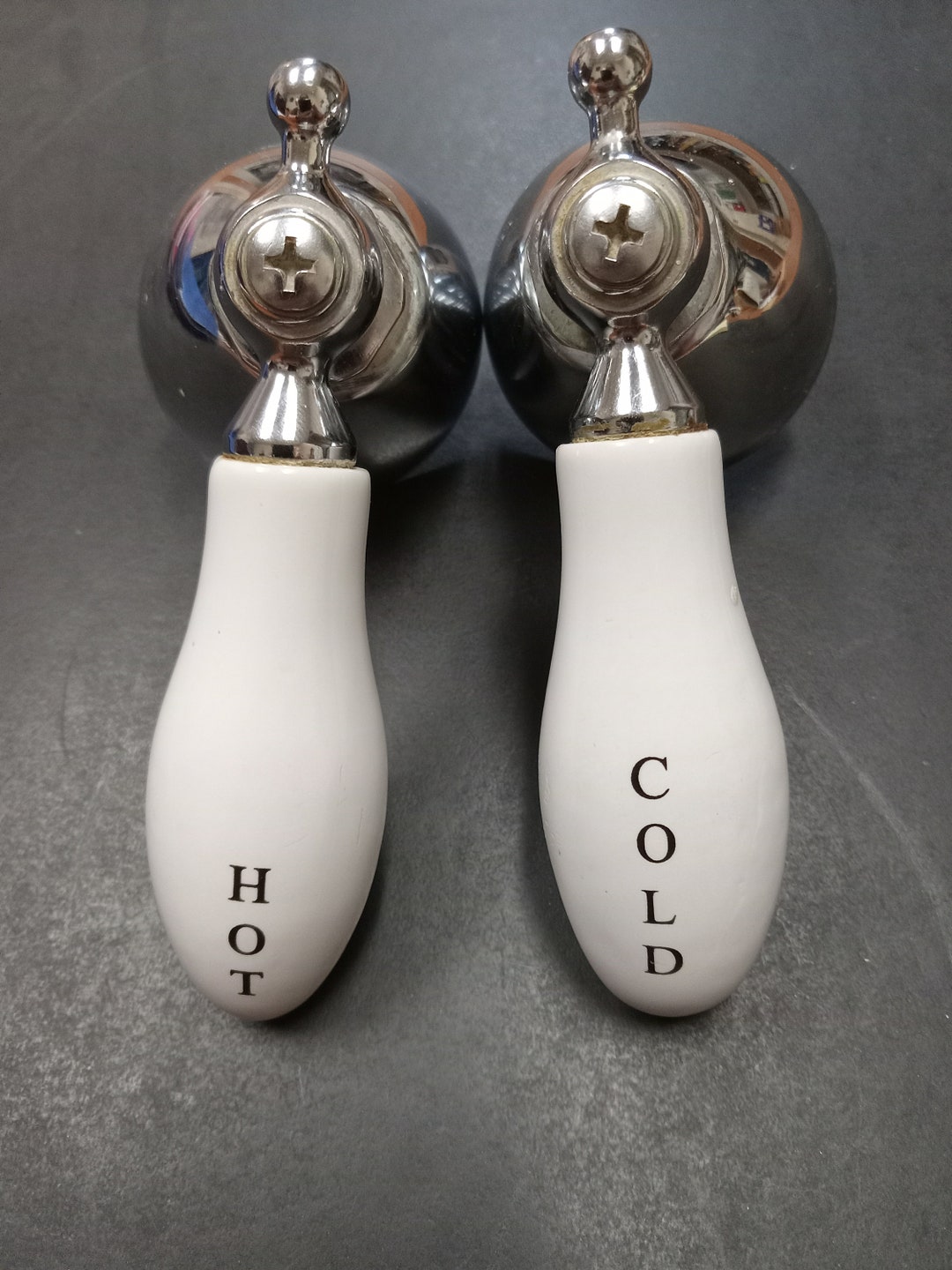 Vintage Set of Farmhouse Style Sink Faucet Handles Hot & Cold 1950s ...