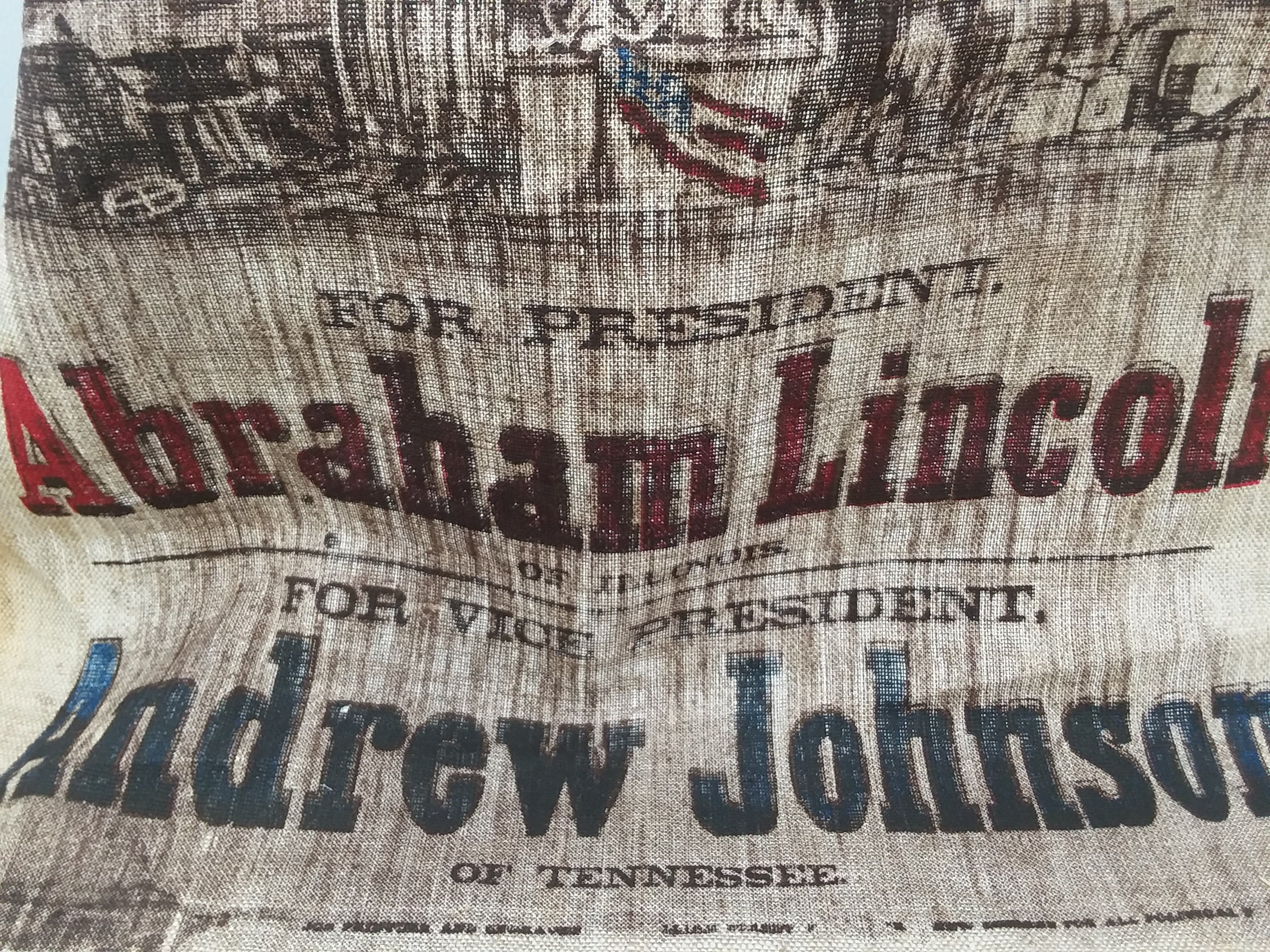 Vintage Lincoln Johnson 1864 Campaign Poster Linen Replica - Etsy