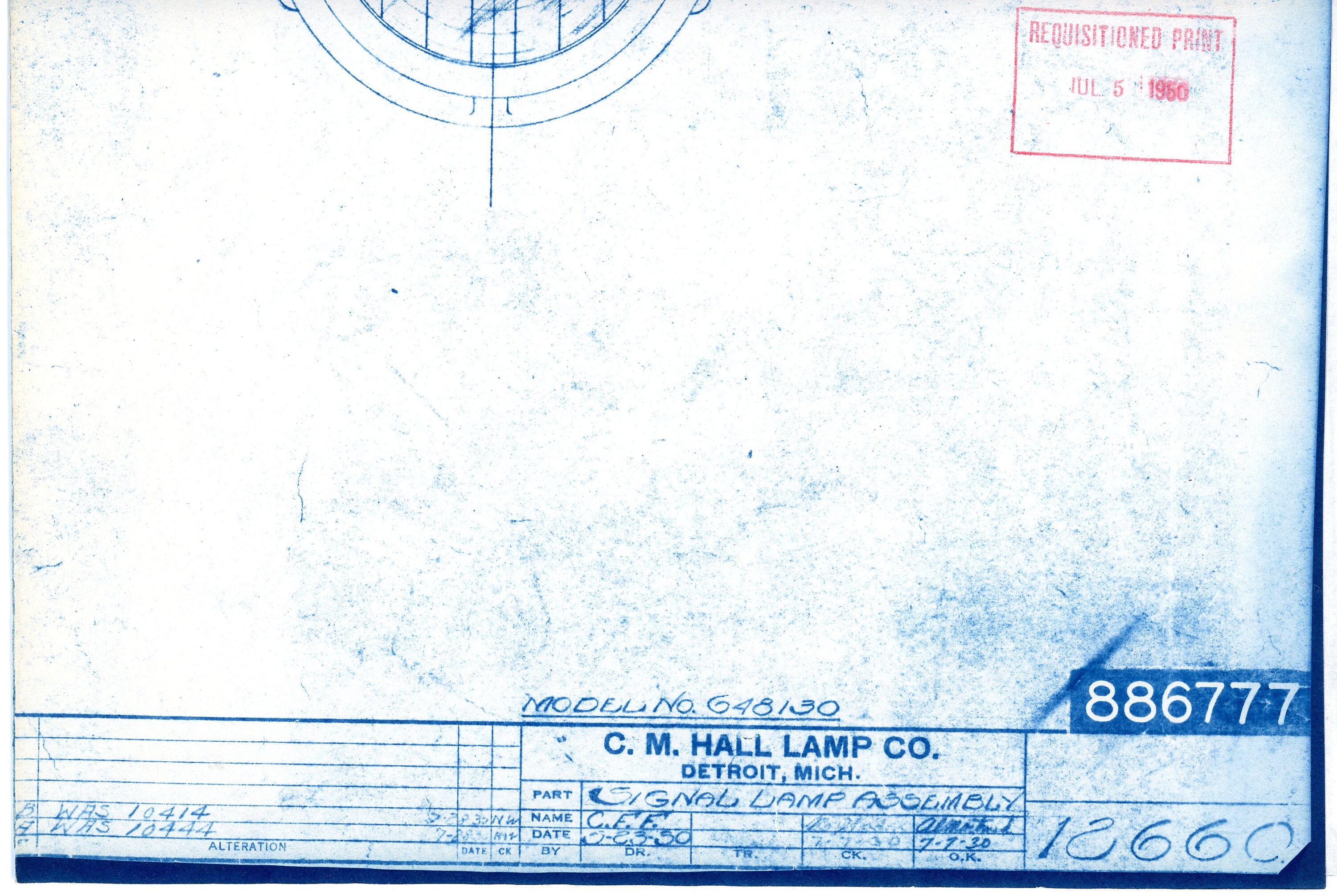 Vintage C.M. Hall Lamp Co Signal Lamp Assembly Blueprint 1930 - Etsy España