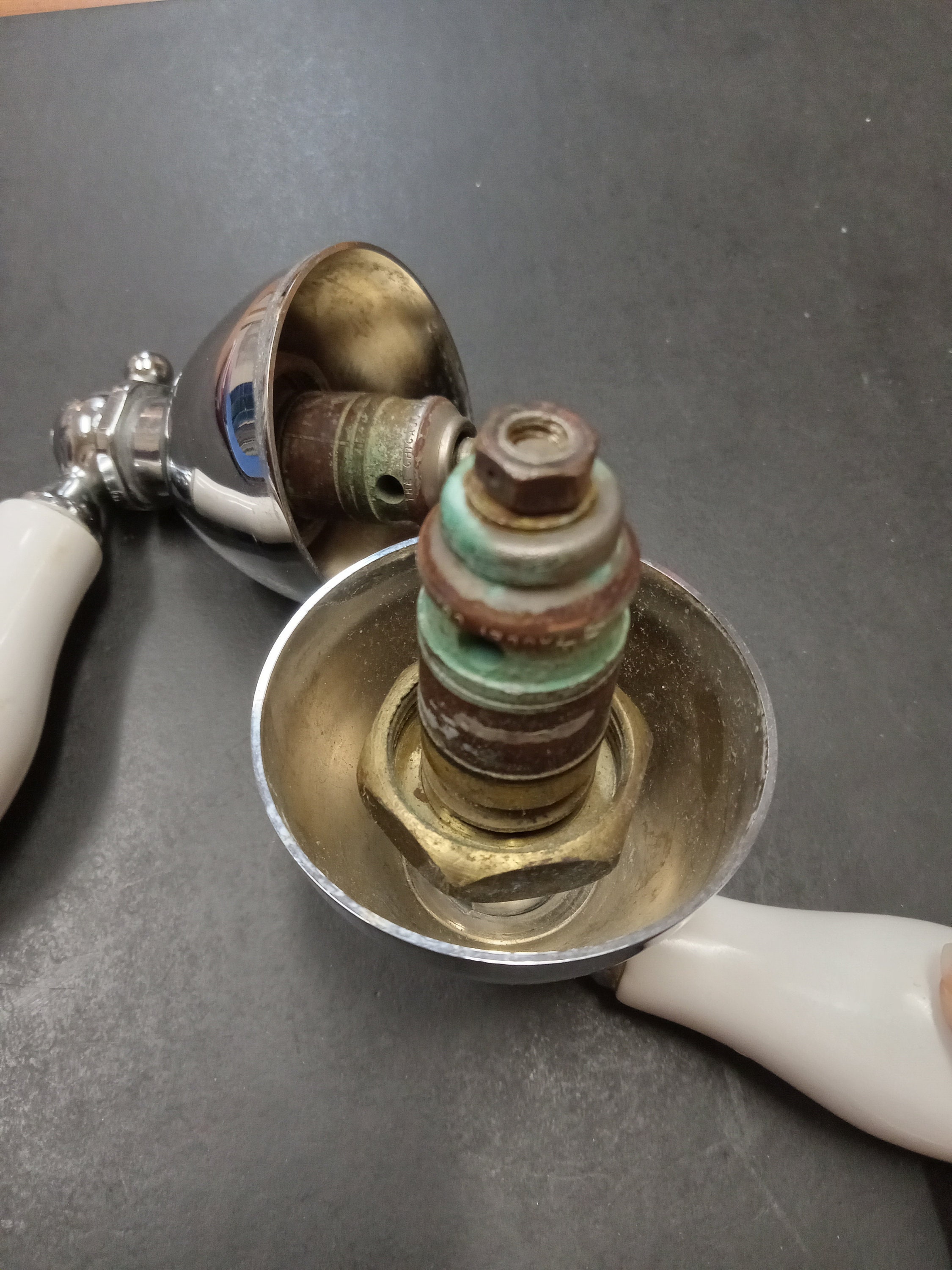 Vintage Set of Farmhouse Style Sink Faucet Handles Hot & Cold 1950s ...