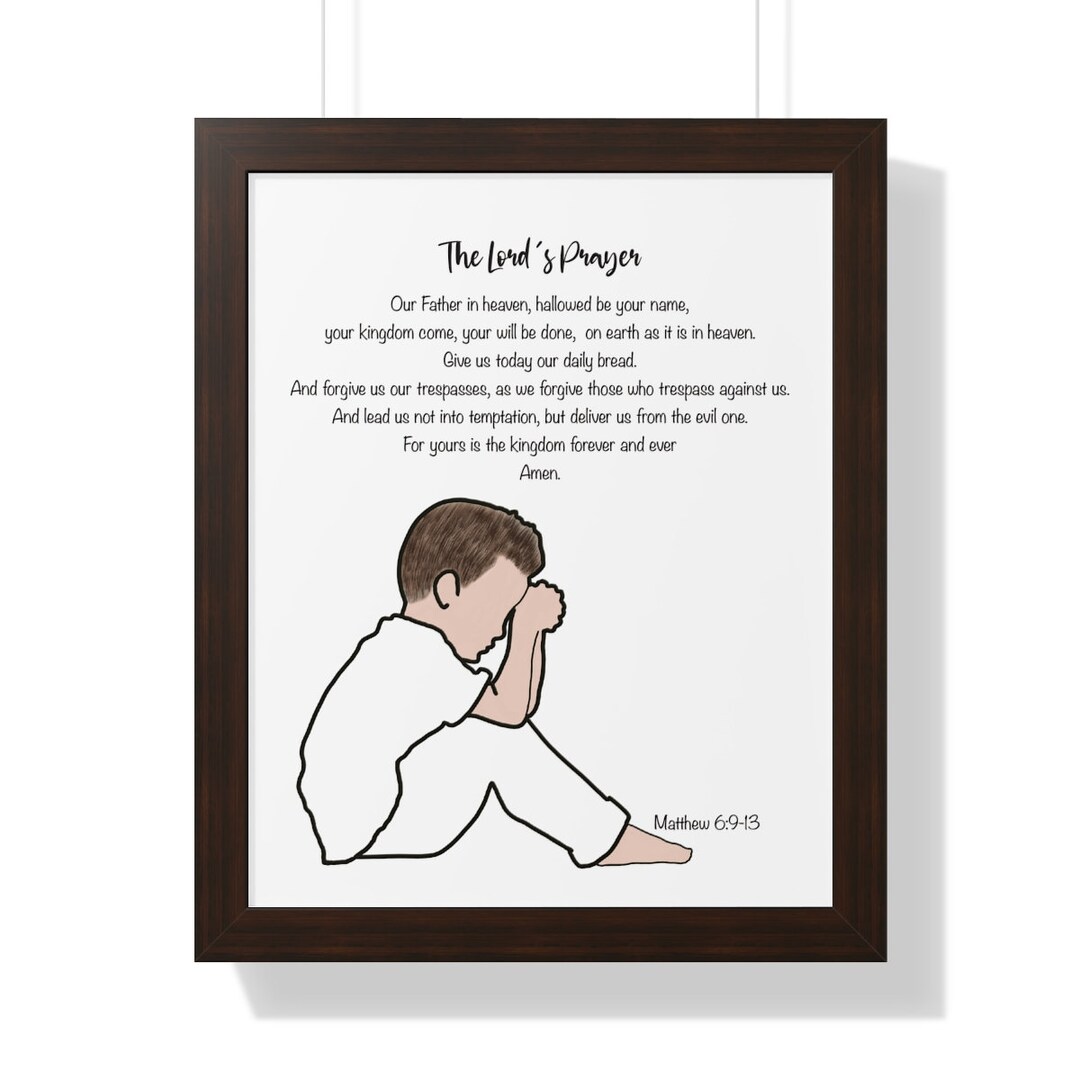 The Lords Prayer Framed Artwork for Boys II - Etsy UK