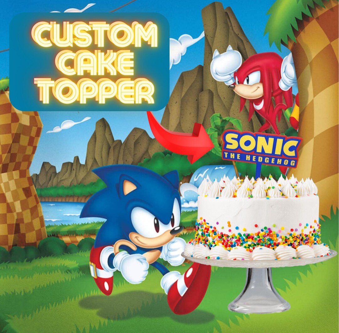 Cake Topper Sonic the Hedgehog, Full Color, 5" Wide Topper - Etsy