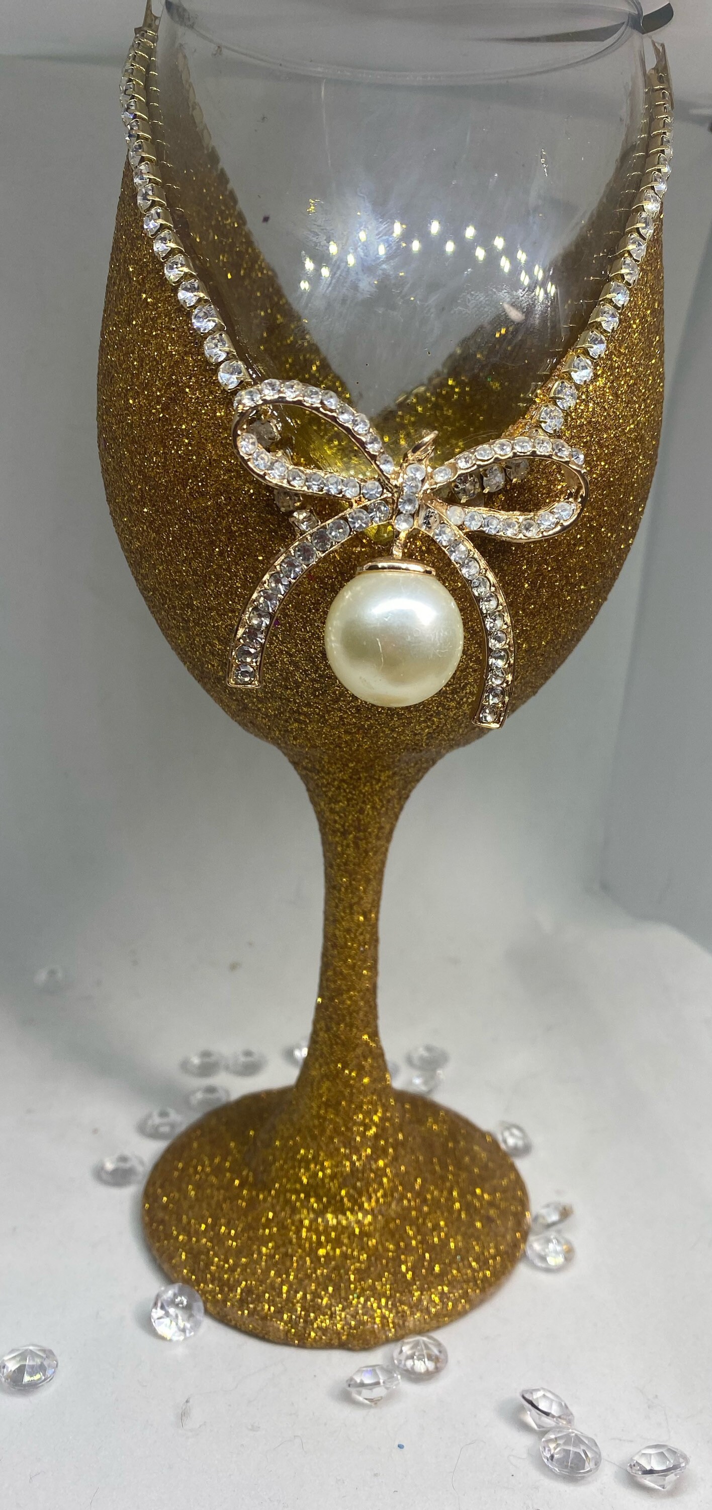 Glitter Wine Glass Etsy