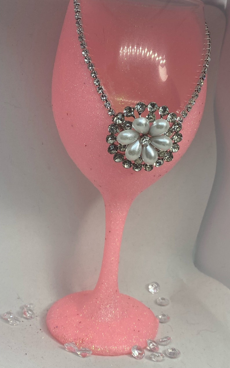 Glitter Wine Glass Etsy