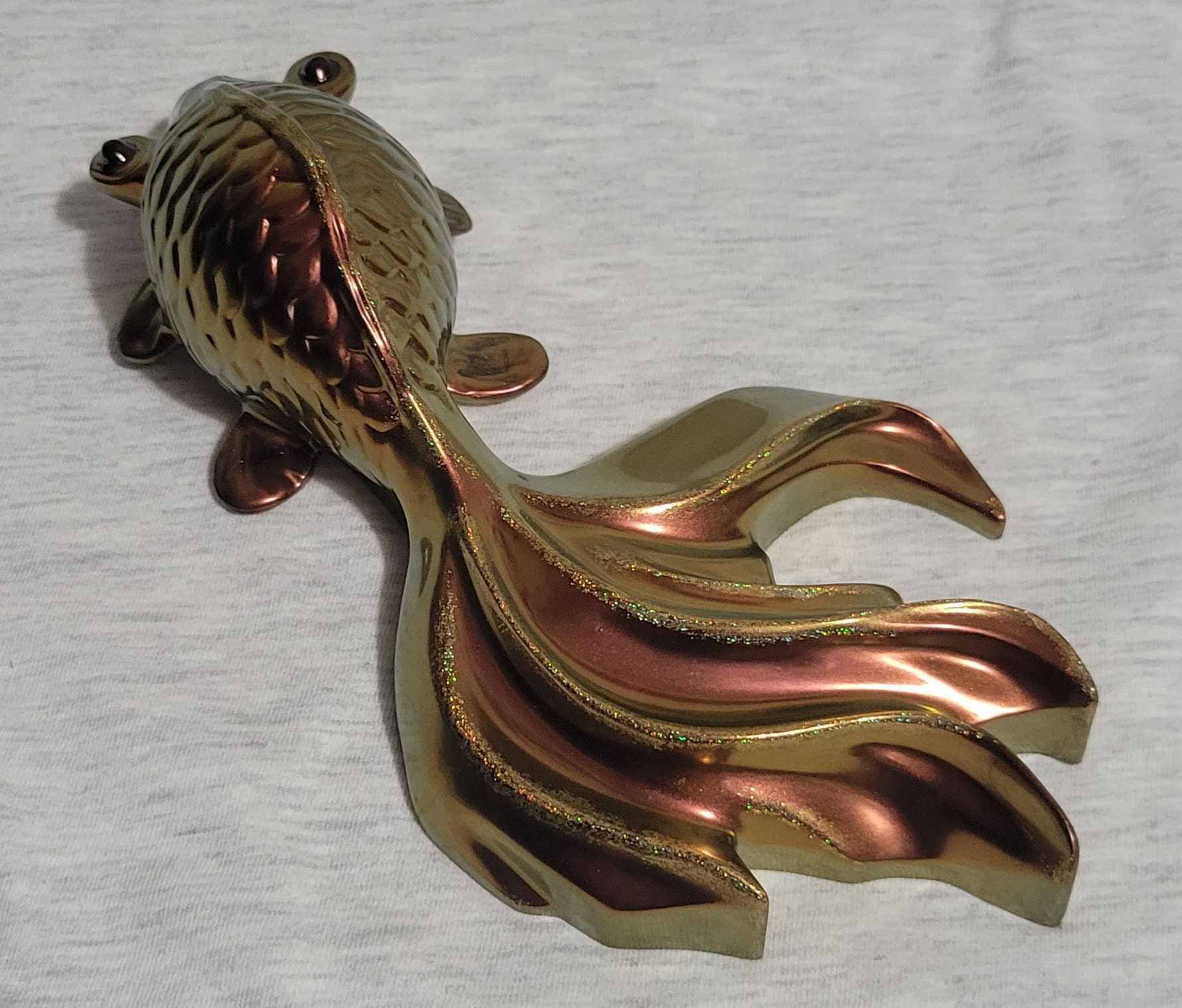Resin Gold Fish With Holographic Tail - Etsy