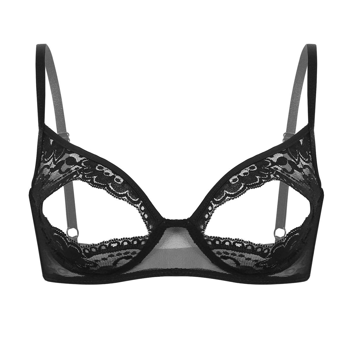 Open Nipple Bra Half Cup Bra Open Cup Bra See Through Boobs Out Bra