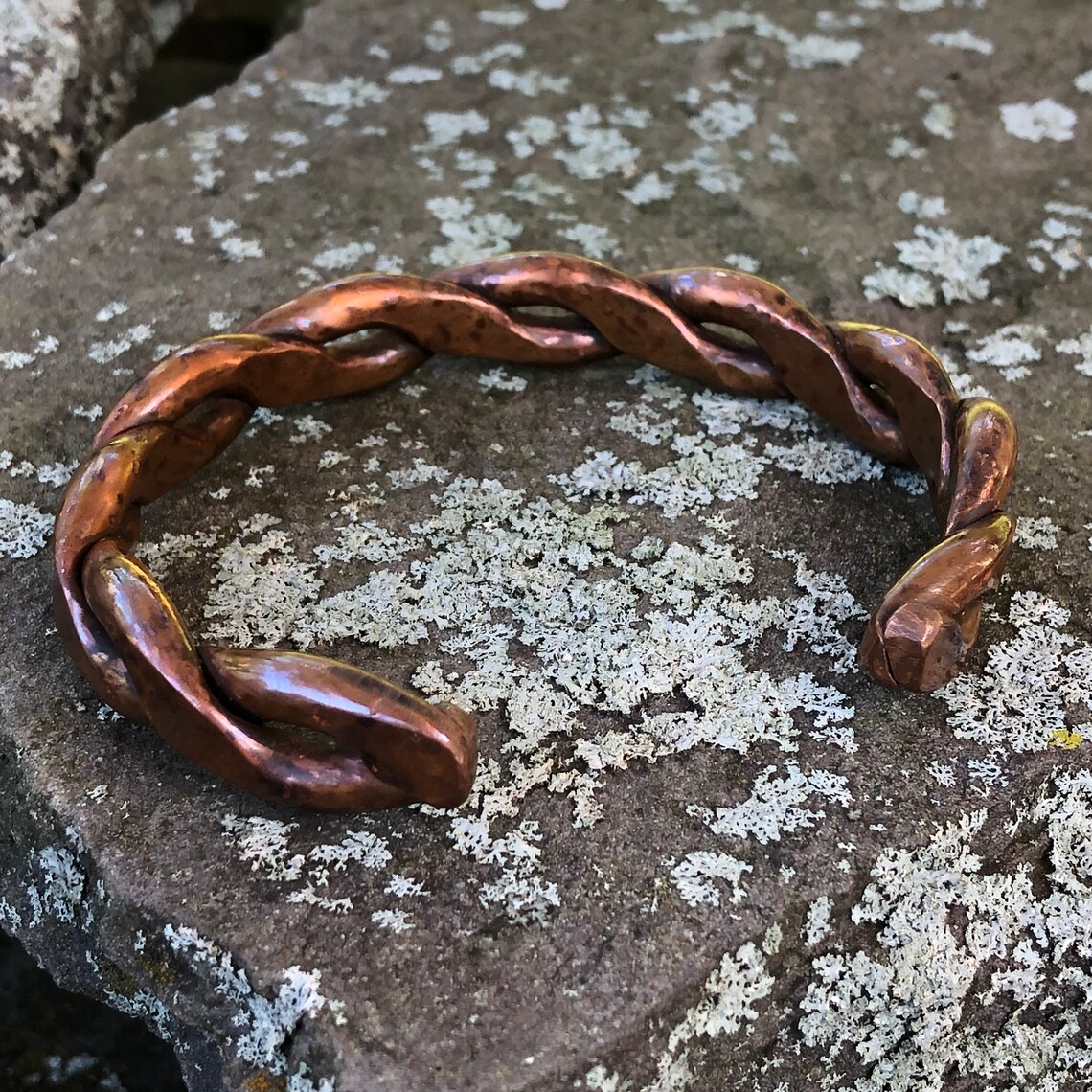 Heavy Simple Copper Bracelet + Free Polishing Wax - Etsy