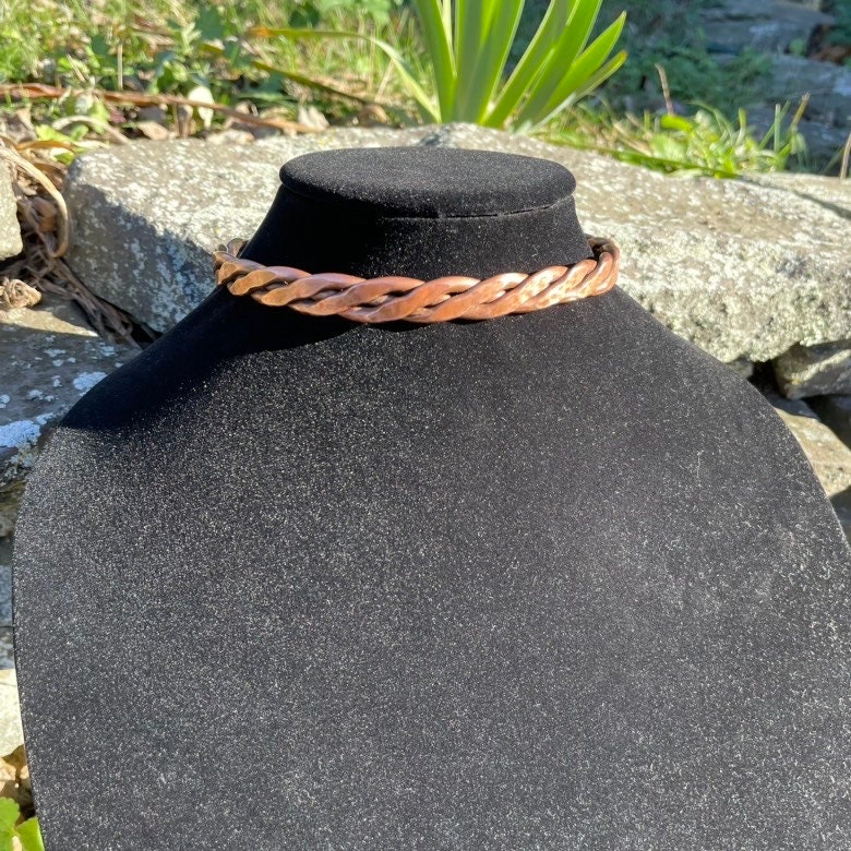 Heavy Copper Collar/ Choker Necklace Free Polishing Wax - Etsy