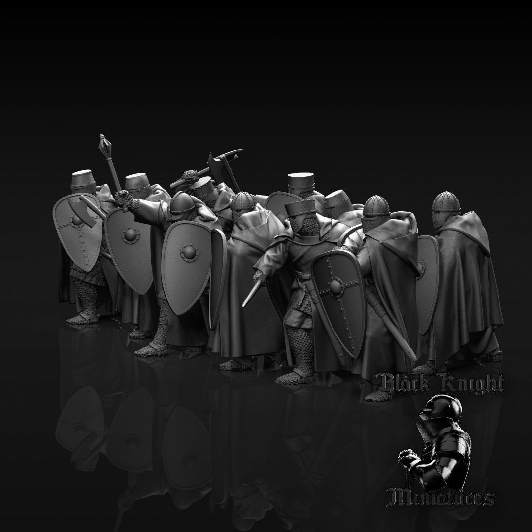 13th Century Teutonic Knights | 28mm Scale | Black Knight Miniatures ...