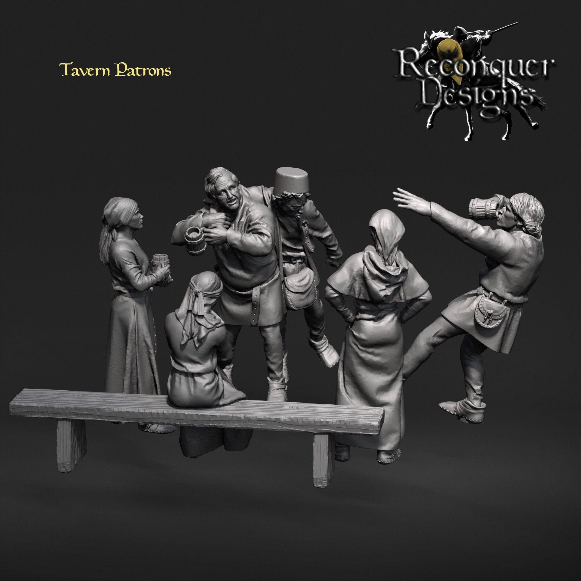 Townsfolk / Tavern Patrons 28mm Scale Reconquer Designs - Etsy