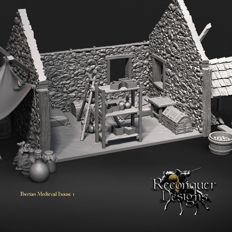 Iberian Medieval House 1 | 28mm Scale | Reconquer Designs - Etsy UK
