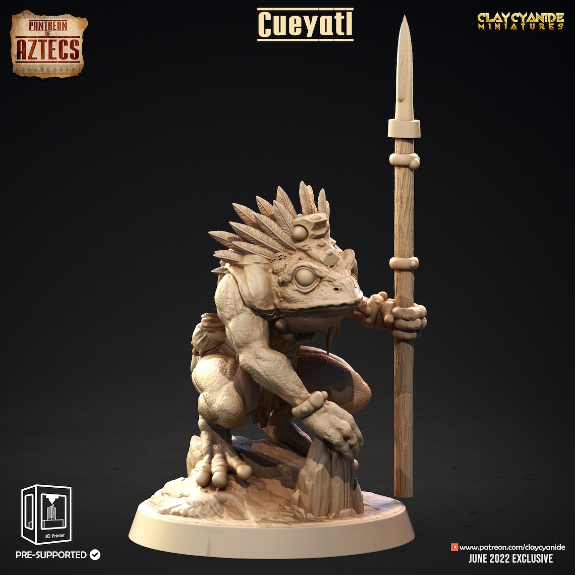 Cueyatl | 32mm Scale | Pantheon of Aztecs | Clay Cyanide Miniatures - Etsy