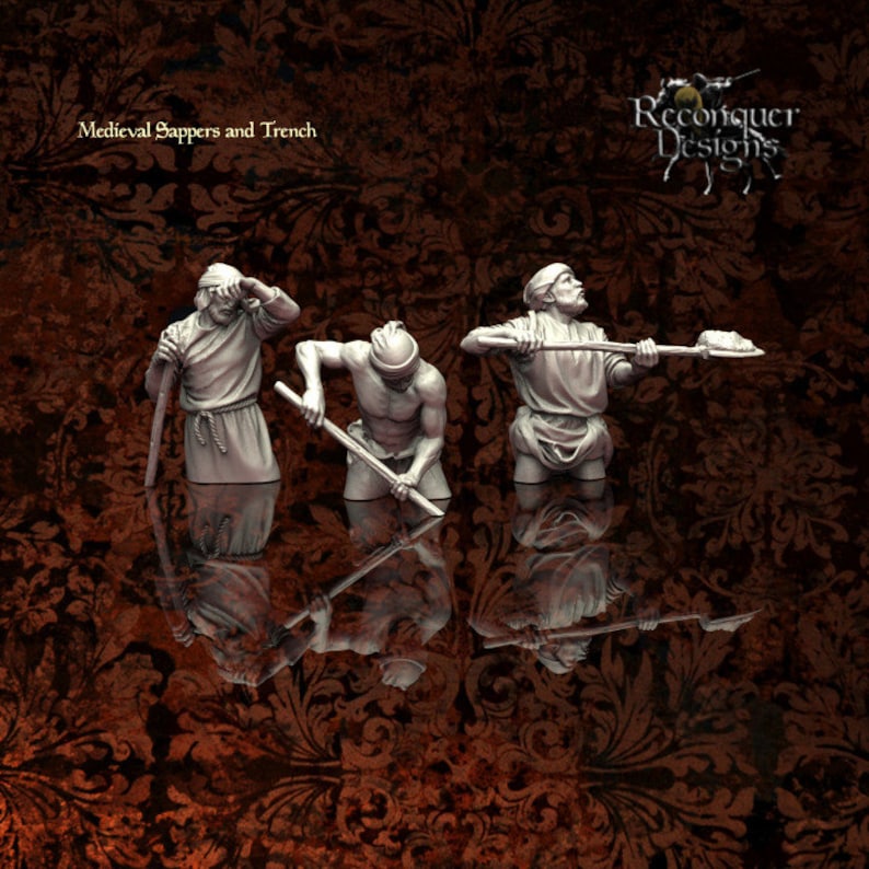 Medieval Sappers & Trench 28mm Scale Reconquer Designs - Etsy UK